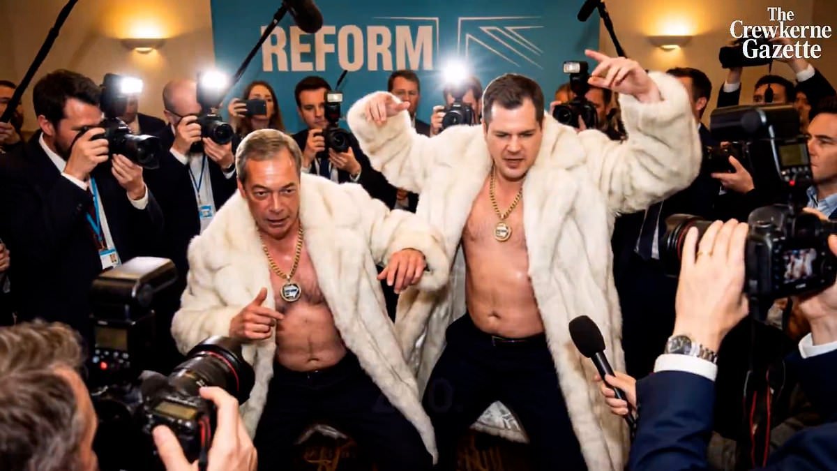 'Fur coat-wearing' Robert Jenrick and Nigel Farage are turned into ...