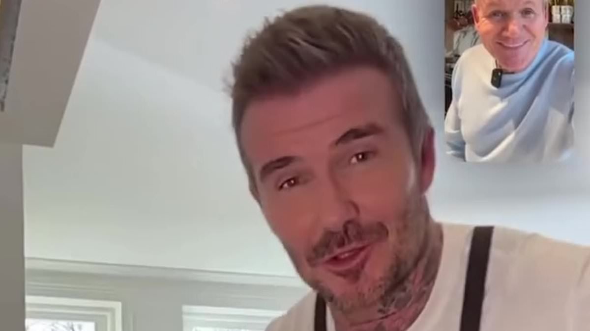 Playing Brooklyn at his own game? David Beckham cooks for Gordon Ramsay ...