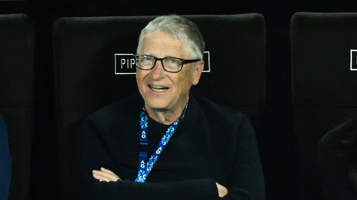 Bill Gates is all smiles at the Australian Open after his FURIOUS ...